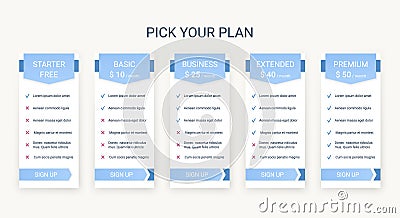 Table Chart Template. Price Comparison Layout. Pricing Data Grid ...