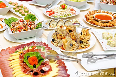 Table With Delicious Food Royalty Free Stock Image - Image: 30040546