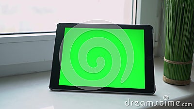 Tablet with Green Screen Display, Chroma Key. Electronic Device Gadget ...