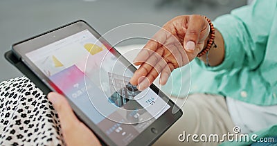 Tablet Screen Closeup, Website Ux and Women Hands for Planning, Web ...