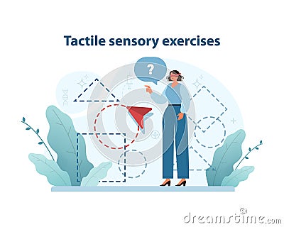 Tactile Sensory Exercises. Engaging Illustration Of Sensory Development ...