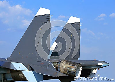 Tail-plane Of The Military Aircraft Stock Photo - Image: 59784539