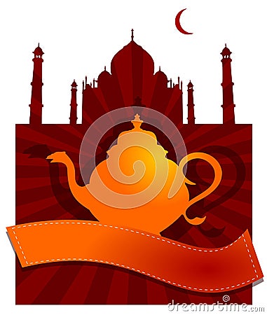 Taj Mahal Red Tea Pot Stock Photo | CartoonDealer.com #38400150