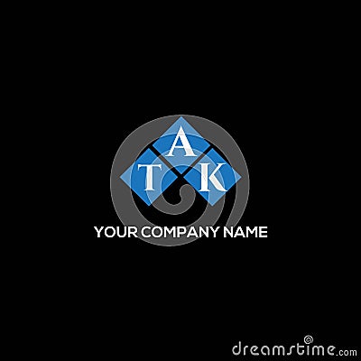 TAK Letter Logo Design On BLACK Background. TAK Creative Initials ...