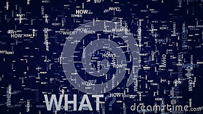Looping Question Why,who,what, when, Where.Blue. Stock Video - Video of ...