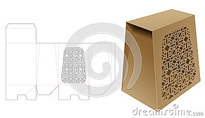 Tall Trapezoid Packaging Box With Stenciled Pattern Die Cut Template ...