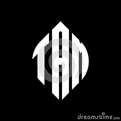 TAM Circle Letter Logo Design With Circle And Ellipse Shape. TAM ...