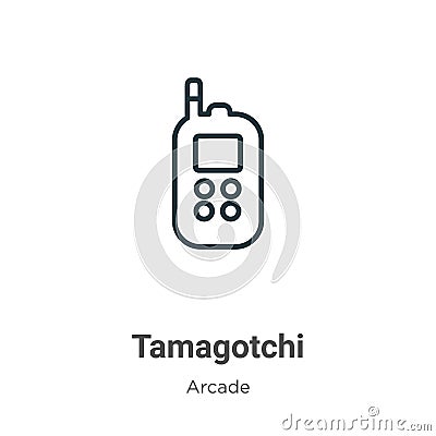 Tamagotchi Outline Vector Icon. Thin Line Black Tamagotchi Icon, Flat Vector Simple Element ...