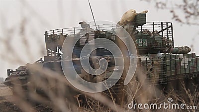 Tank Exercises at the Training Ground. Shots of Tanks in Motion. Stock ...