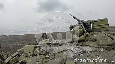 Tank Exercises at the Training Ground. Shots of Tanks in Motion. Stock ...