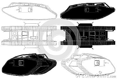 Tank From World War I Vector 04 Royalty Free Stock Photo - Image: 27242405