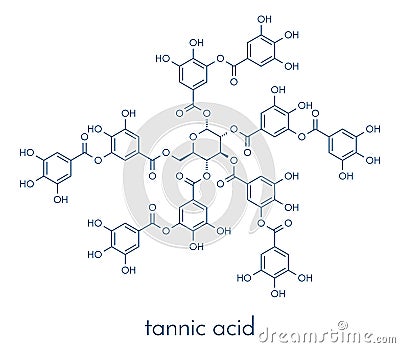 Tannic Acid Molecule One Isomer Shown. Type Of Tannin. Skeletal Formula ...