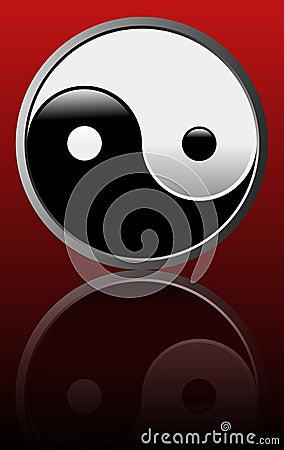 Tao Symbol - Red Background Cartoon Vector | CartoonDealer.com #7359895