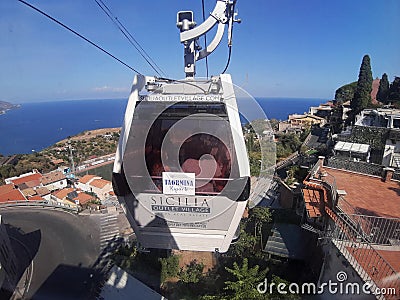 Taormina - Panorama Dalla Cabina Della Funivia Editorial Image ...