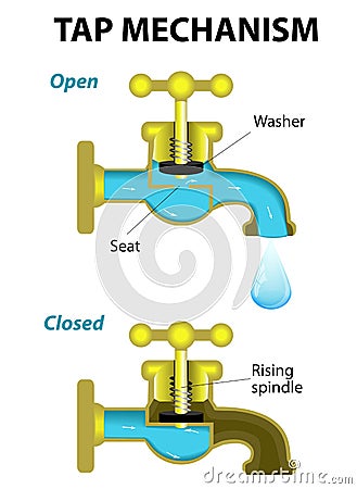 Tap Mechanism. Vector Diagram Royalty Free Stock Image - Image: 35476096
