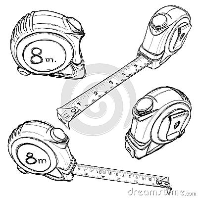 Tape Measure Hand Drawing Vector Illustration | CartoonDealer.com #54139706