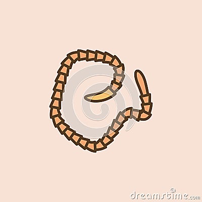 Tapeworm Vector Segmented Worm Concept Colored Icon | CartoonDealer.com ...