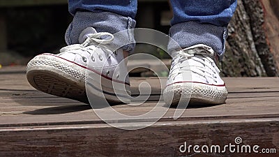 Tapping Feet To Rhythm stock footage. Video of pretty - 63586106