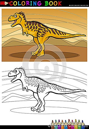 Tarbosaurus Dinosaur For Coloring Book Cartoon Vector | CartoonDealer ...