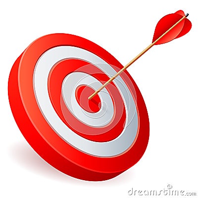 Target with Arrow. Silhouette of a Man on a Target Attached by an Arrow ...