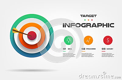 Target Infographics Step By Step. Element Of Chart, Graph, Diagram With ...