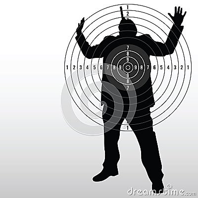 Target With Man Black Silhouette Stock Vector - Image: 47156170