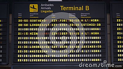Pantallas De Las Llegadas Y De Las Salidas Del Aeropuerto Monitor Del ...