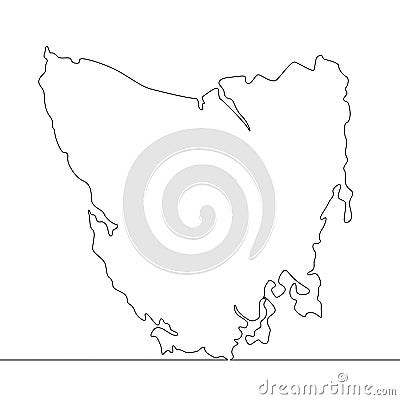 Tasmania Map Outline Border Cartoon Vector | CartoonDealer.com #169105531