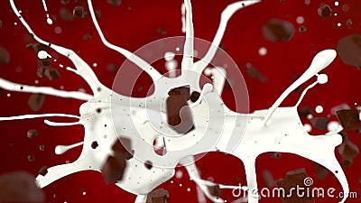 Tasty Chocolate Bursting in Tasty Milk in Slow Motion 4K Stock Footage ...
