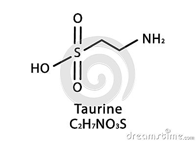 Taurine Molecular Structure. Taurine Skeletal Chemical Formula ...