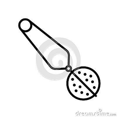 Tea Strainer With Handle. Linear Icon Of Metal Device For Brewing Leaf ...