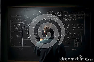 Teacher Or University Professor Writing Mathematics Calculations On ...