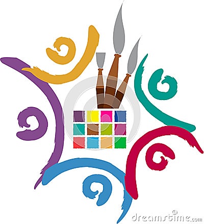 Team Artist Logo Cartoon Vector | CartoonDealer.com #52243831