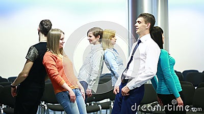 Team Building, Group Discussion or Therapy. People Perform an Exercise ...