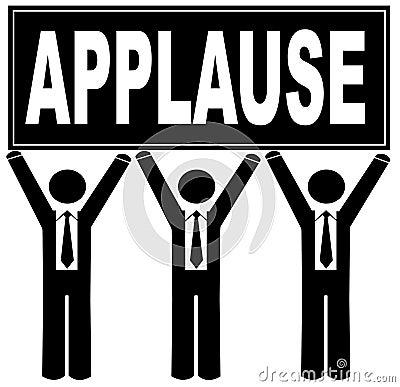 Team Holding Applause Sign Vector Illustration | CartoonDealer.com #6343144