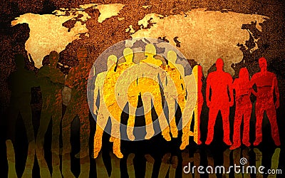 Team And World Map Royalty-Free Stock Photography | CartoonDealer.com ...