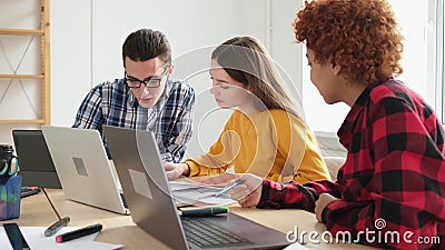 Teamwork Brainstorm. Diverse Colleagues Working Together Discuss ...