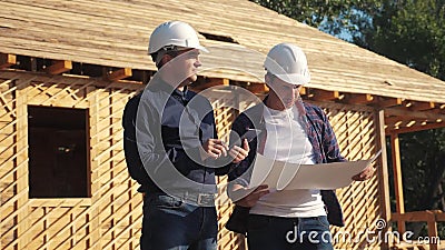 Teamwork. Concept Building Constructing Architect Slow Motion Video ...