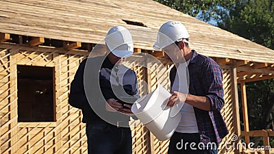 Teamwork. Concept Building Constructing Architect Slow Motion Video ...
