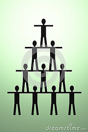 Teamwork Concept. Working Together. Pyramid Of People. Royalty-Free ...