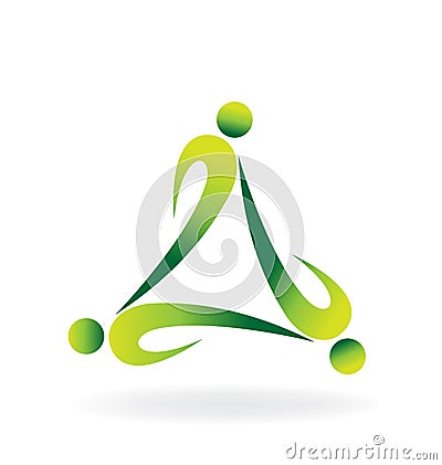Teamwork Green Ecology Logo Vector | CartoonDealer.com #94654065