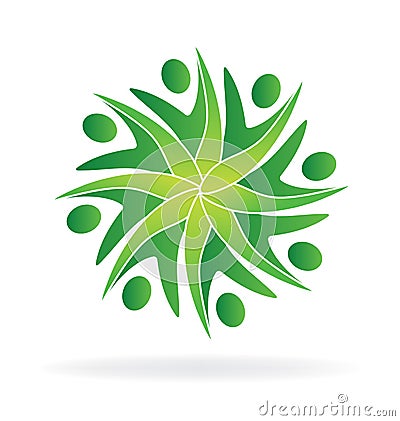 Teamwork Green Swooshes Vector Illustration | CartoonDealer.com #88922900
