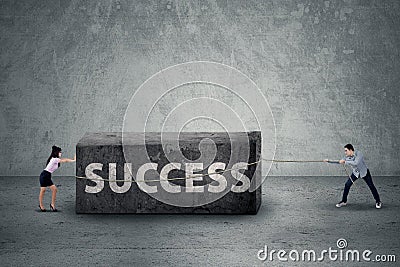 Teamwork Move The Obstacle Of Success Stock Photography | CartoonDealer ...