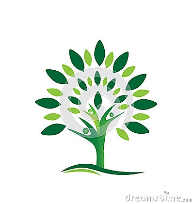 Teamwork People Love Heart Logo in a Circle Shape Stock Vector ...