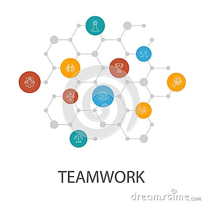 Teamwork Presentation Template, Cover Vector Illustration ...