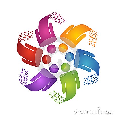 Teamwork Support Logo Vector | CartoonDealer.com #23887128