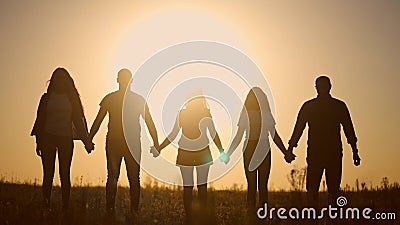 Teamwork. Team Community a Holding Hands Together Silhouette at Unity ...