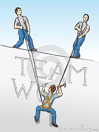 Teamwork (vector) Stock Photo - Image: 5411530