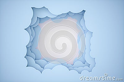 Tearing Cartoon Card, Light Background, 3d Rendering Stock Image ...