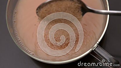 Teaspoon Pouring Sugar into Cup of Tea Stock Video - Video of sugar ...